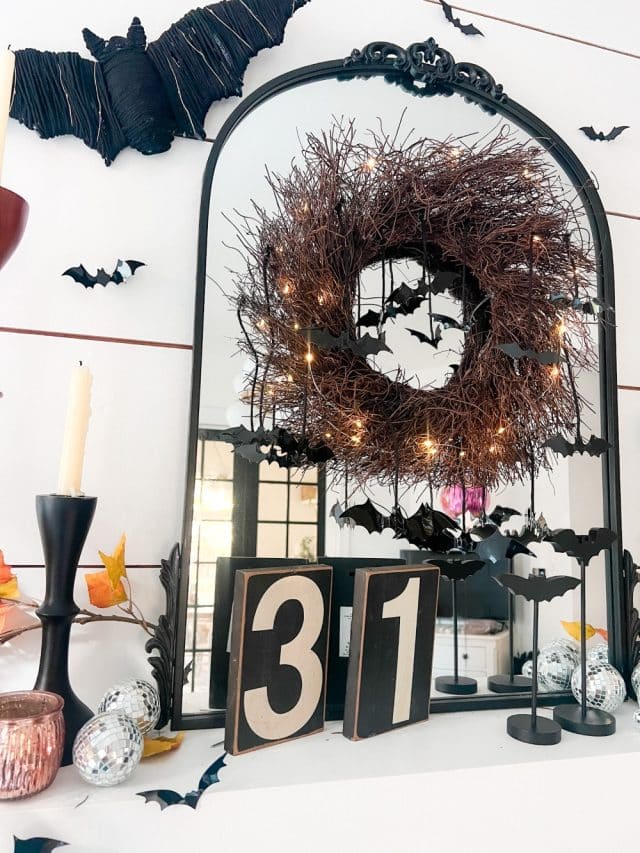 Pottery Barn-Inspired Halloween Bat Wreath - DIY!