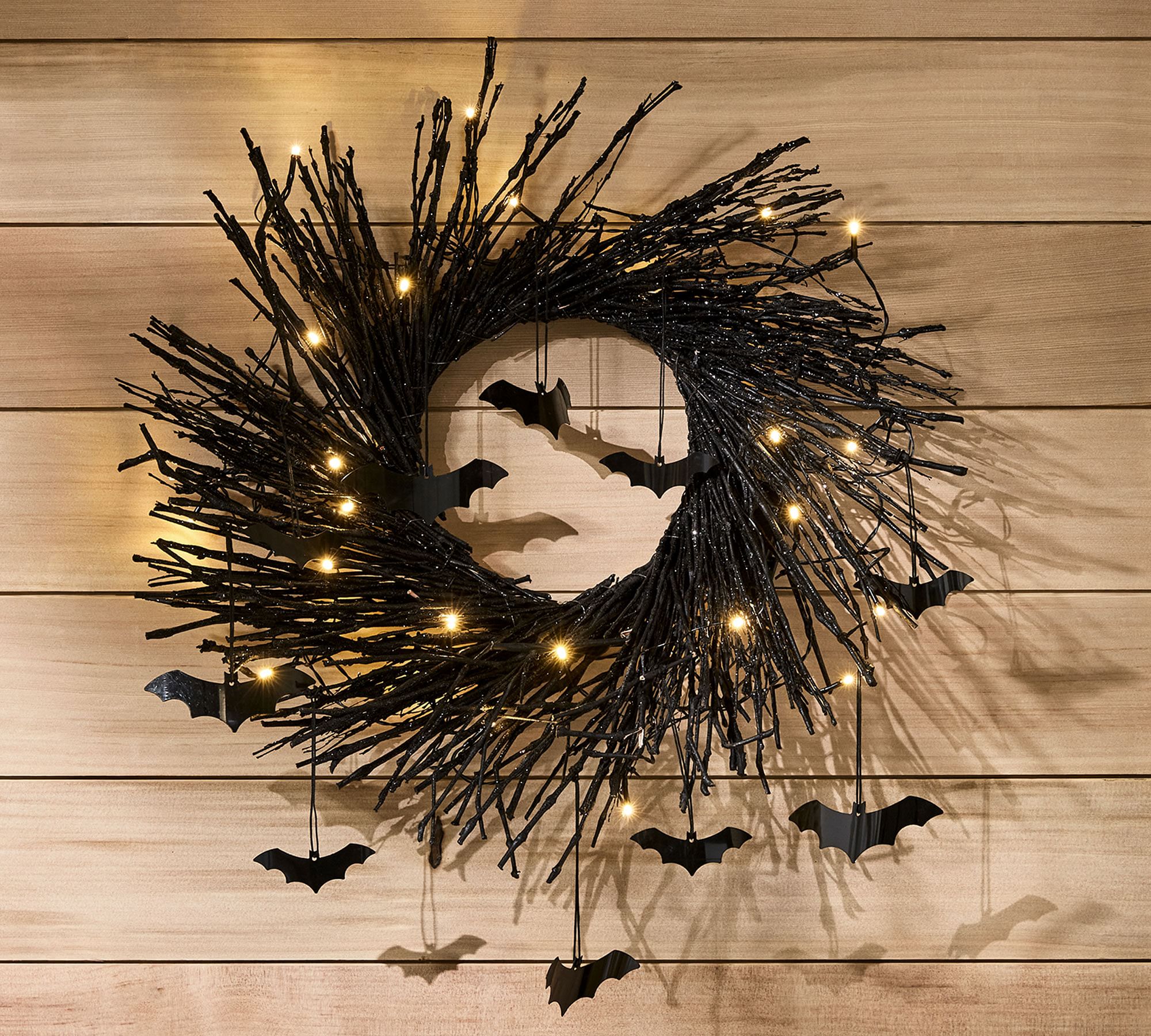 Pottery Barn-Inspired Halloween Bat Wreath - DIY!
