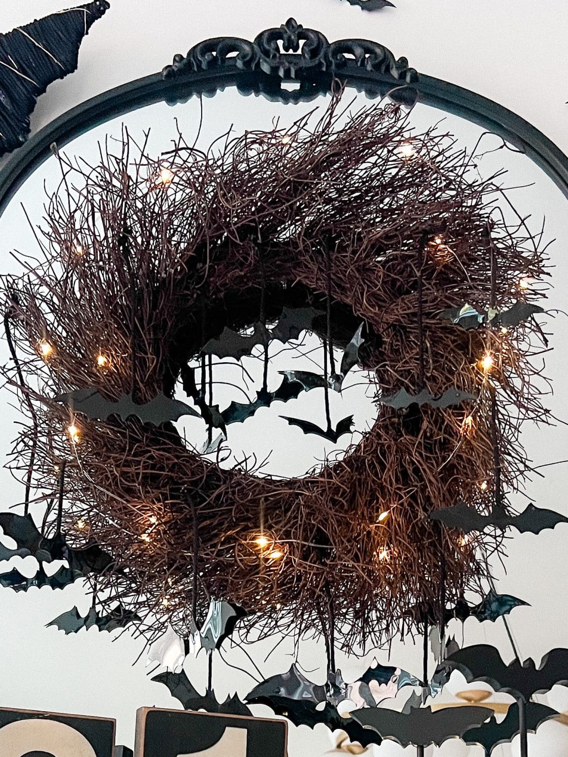 Pottery Barn-Inspired Halloween Bat Wreath - DIY!