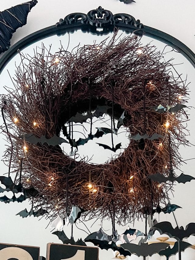 Pottery Barn-Inspired Halloween Bat Wreath - DIY!