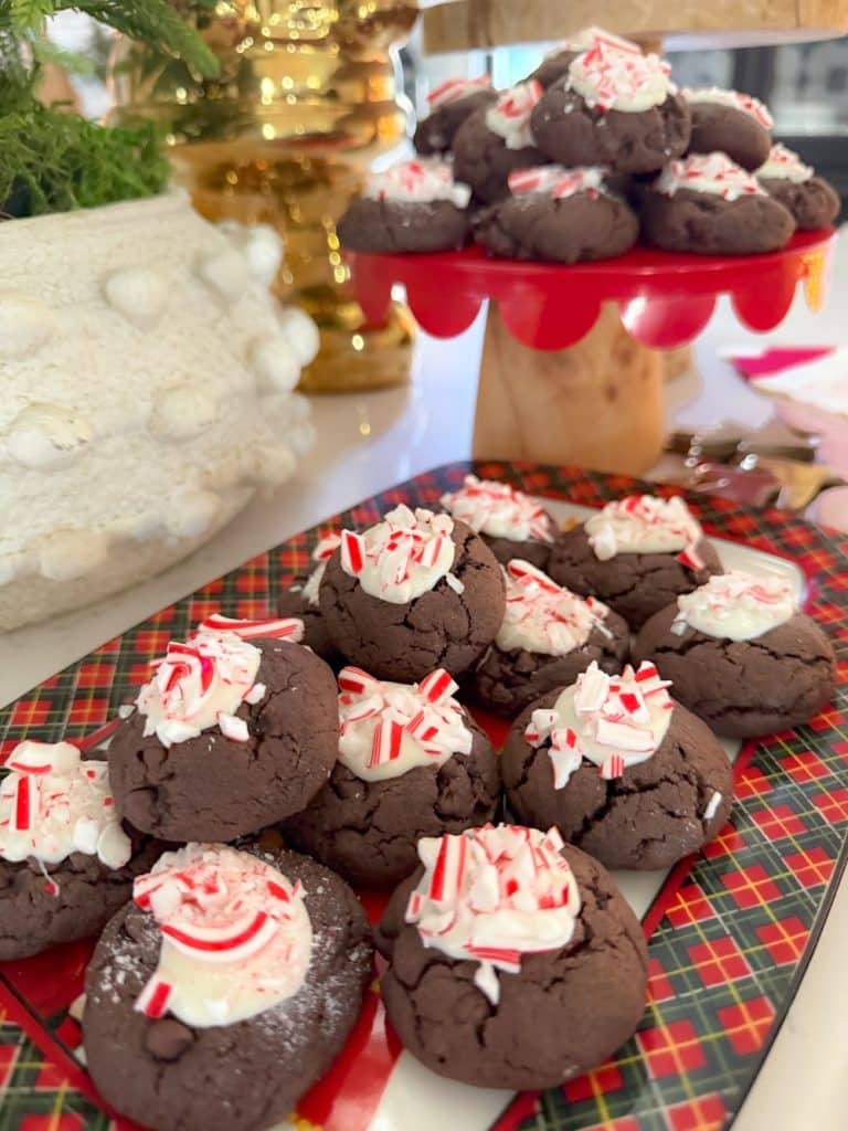 Dark Chocolate Candy Cane Cookies - easy recipe!