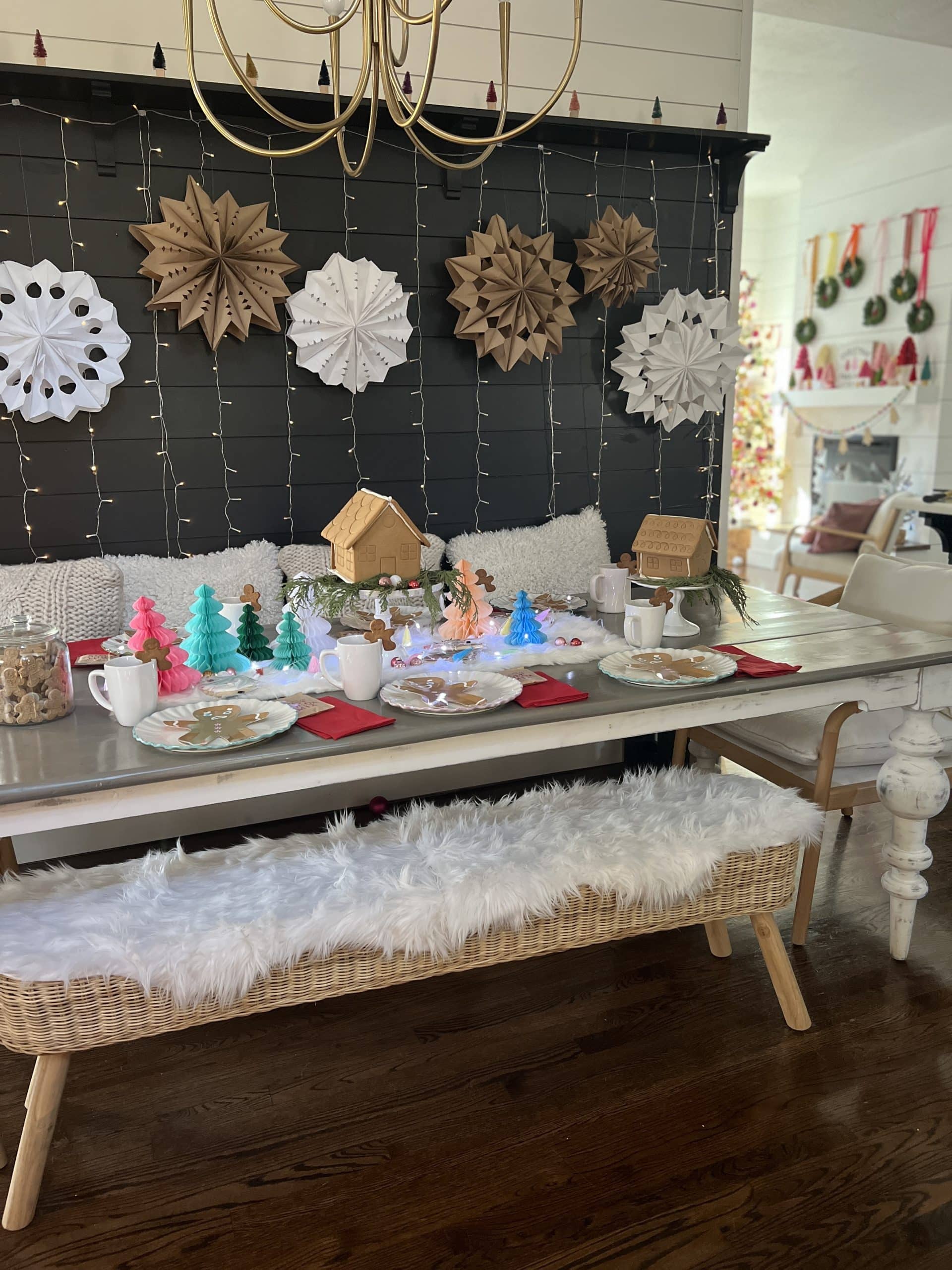 DIY Paper Bag Gingerbread Snowflakes - add gingerbread trim!
