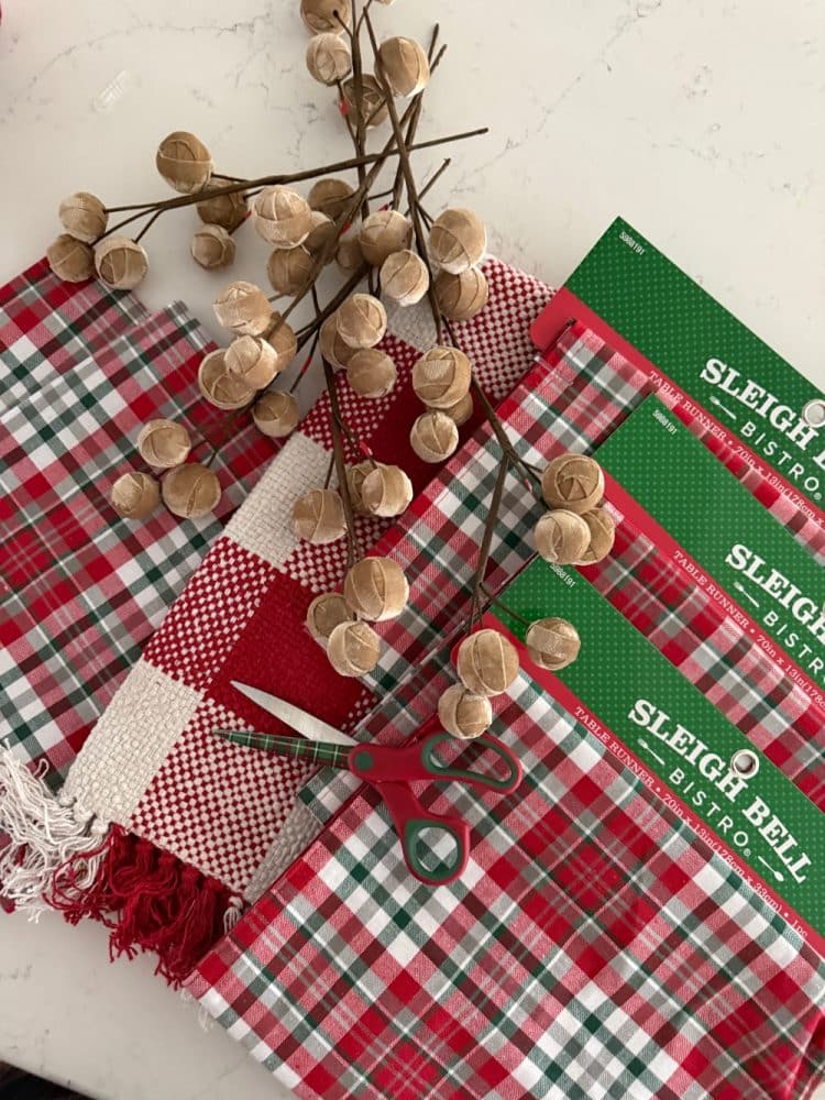 Make an Easy Giant Christmas Bow - using table runners!