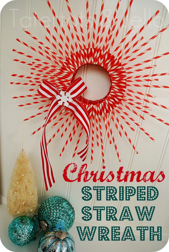 Make a Striped Paper Straw Wreath {Christmas Tutorial} - Tatertots and ...